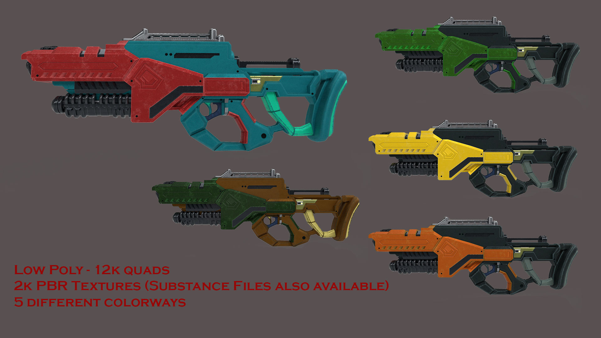 3D model Sci-Fi Rifle Gun - Low poly VR / AR / low-poly | CGTrader