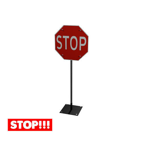 Stop sign model 3D model | CGTrader