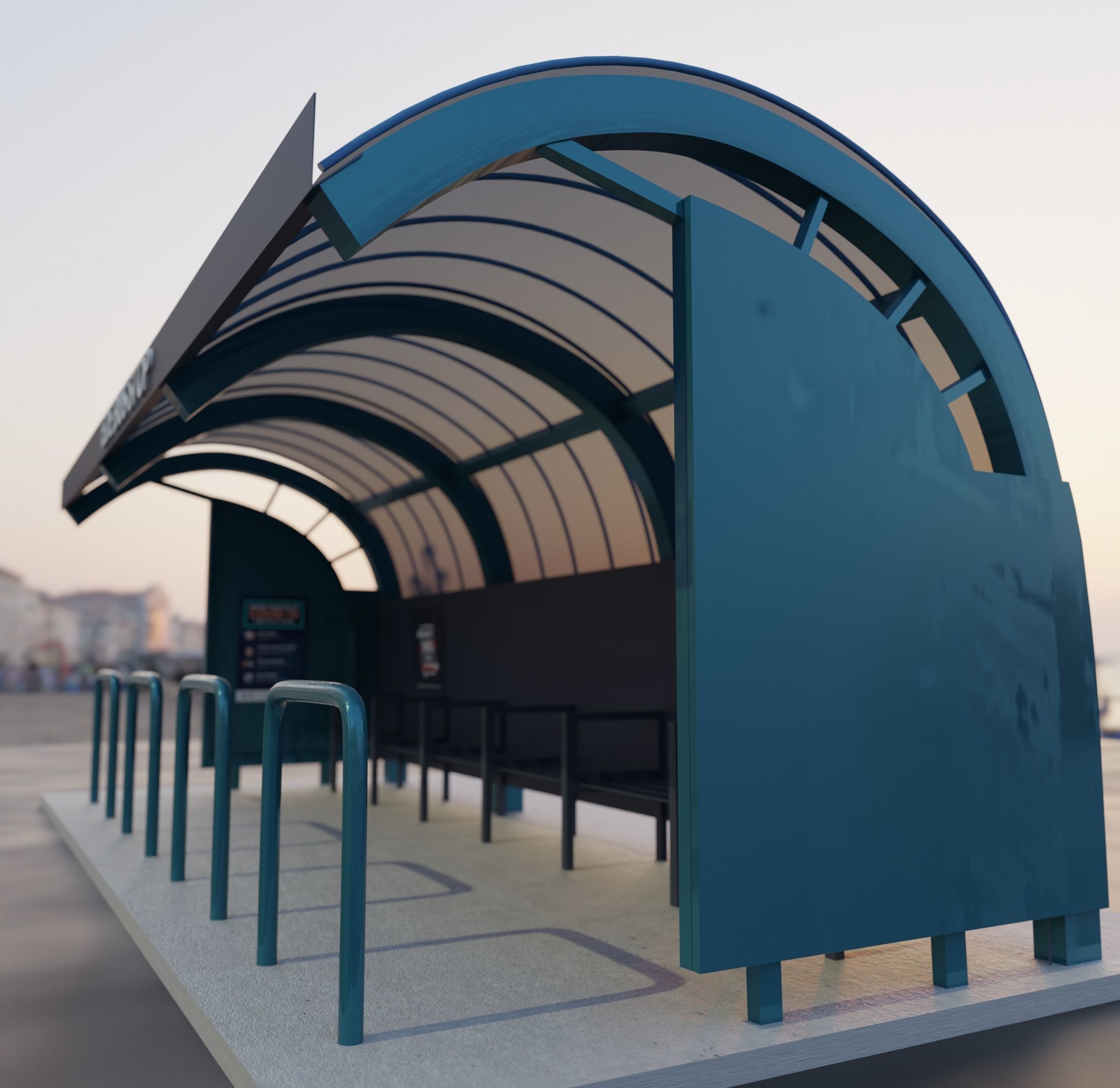 BUS-STOP TWO free 3D model | CGTrader