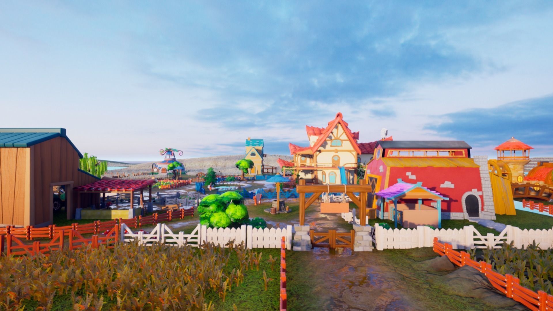 3D model Farm village cartoon VR / AR / low-poly | CGTrader