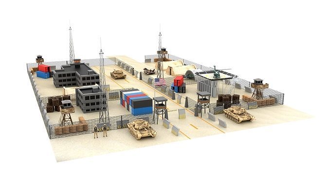 3D model US Military Base VR / AR / low-poly | CGTrader