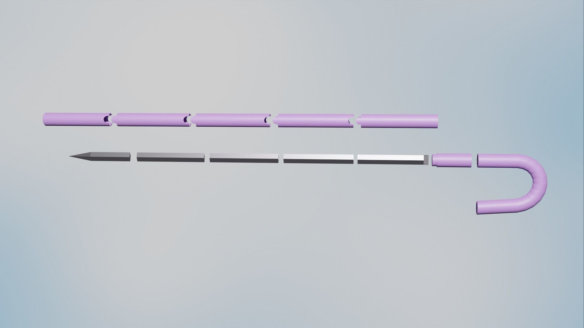 One Piece - Brooks Soul Solid sword cane 3D model 3D printable | CGTrader