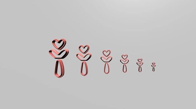 polymer clay cutters- heart 3D model 3D printable | CGTrader