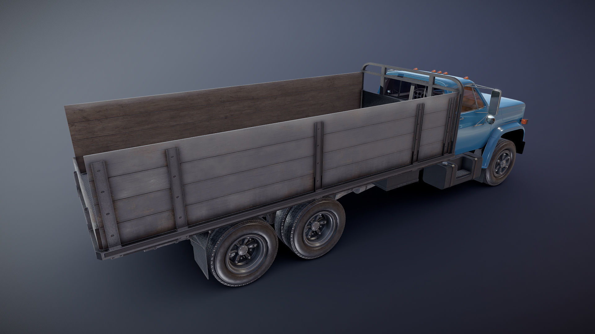 3D model Vintage industrial flatbed truck VR / AR / low-poly | CGTrader