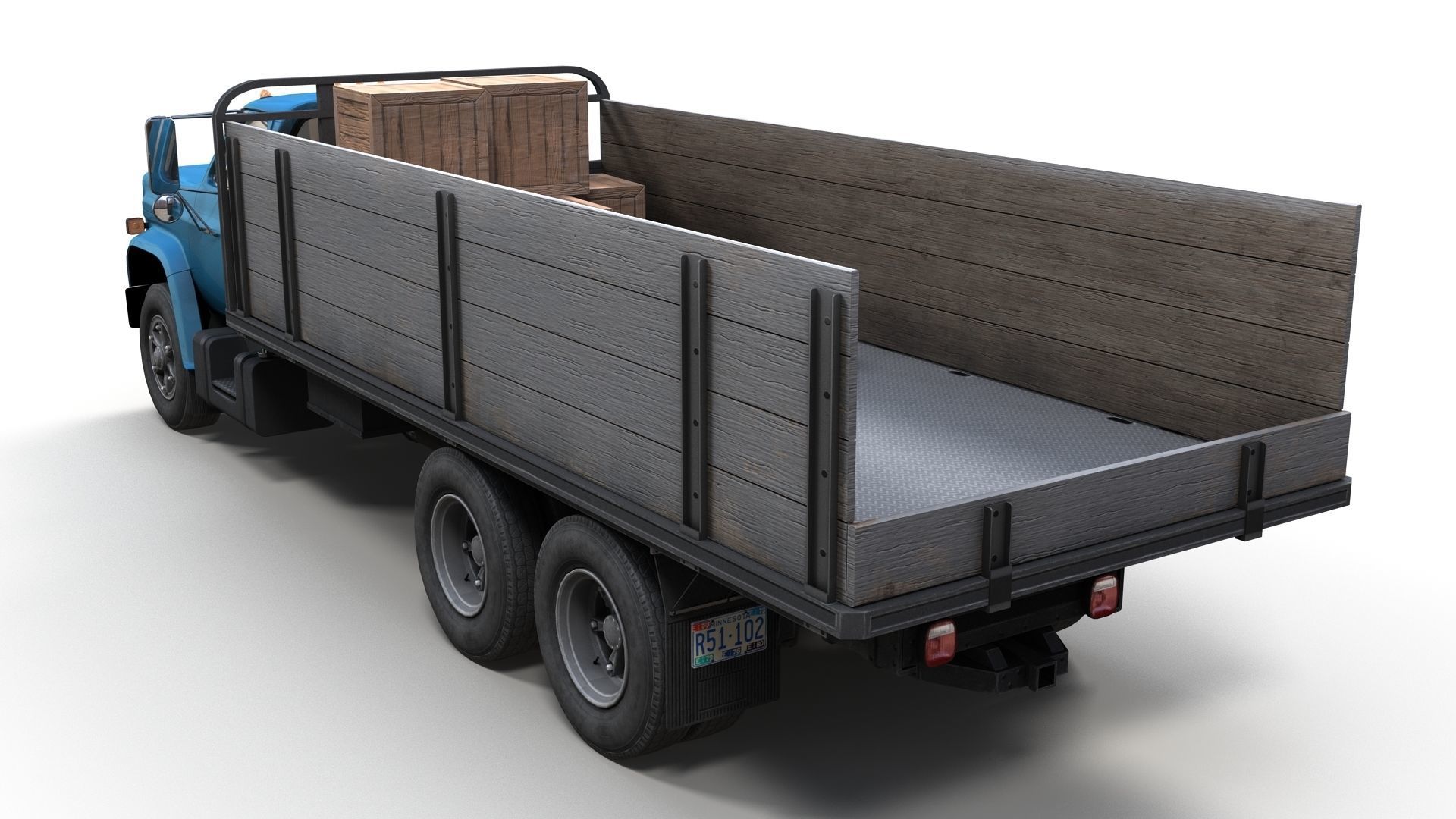 3D model Vintage industrial flatbed truck VR / AR / low-poly | CGTrader