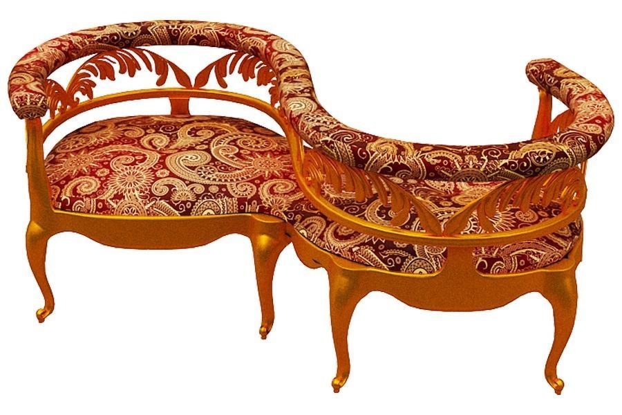 3D model Antique courting chair VR / AR / low-poly | CGTrader