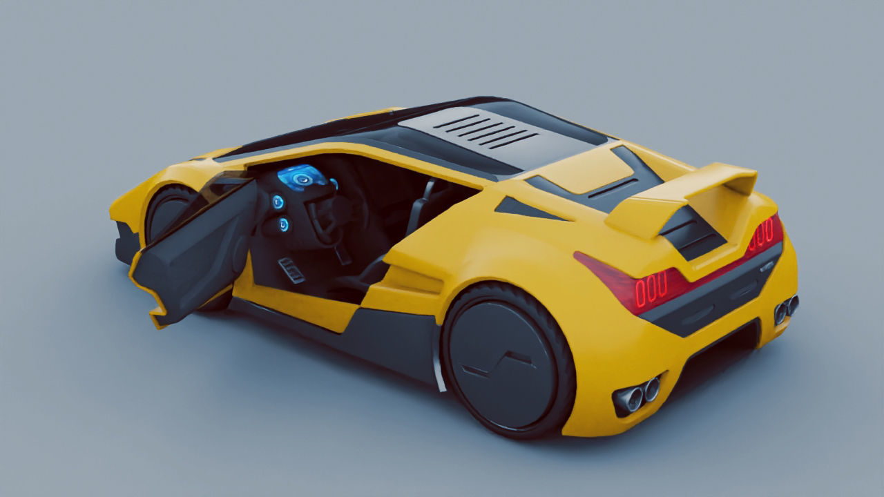 Super car rigged vehicle 3D model rigged | CGTrader