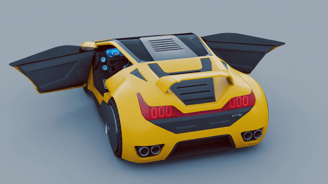 Super car rigged vehicle 3D model rigged | CGTrader