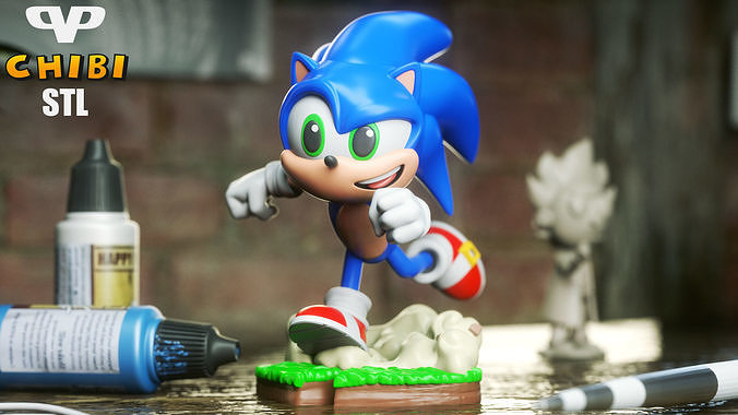 Sonic Chibi STL for 3D Printing ChibiSTL 3DXM 3D model 3D printable ...