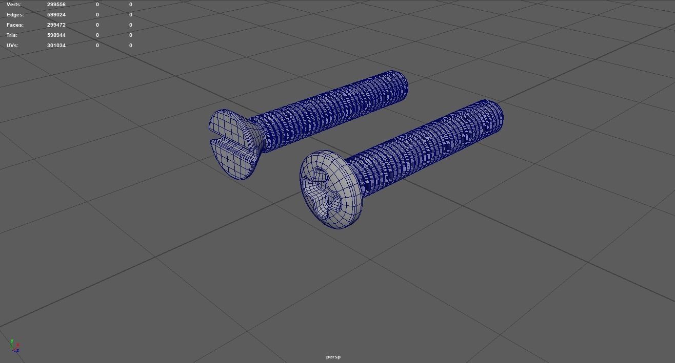 Machine Screws 3D Model 3D model | CGTrader