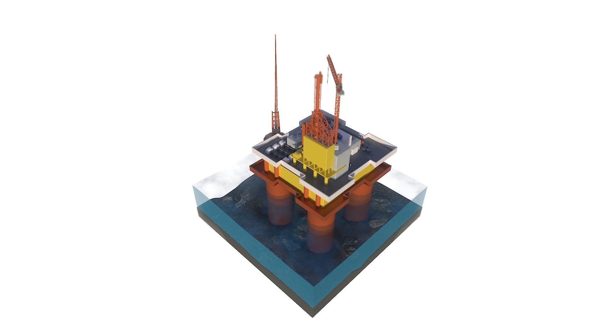 3D model Oil rig platform VR / AR / low-poly | CGTrader