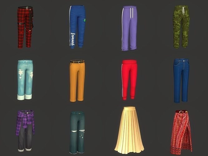cartoon clothing pants skirt 3D model | CGTrader