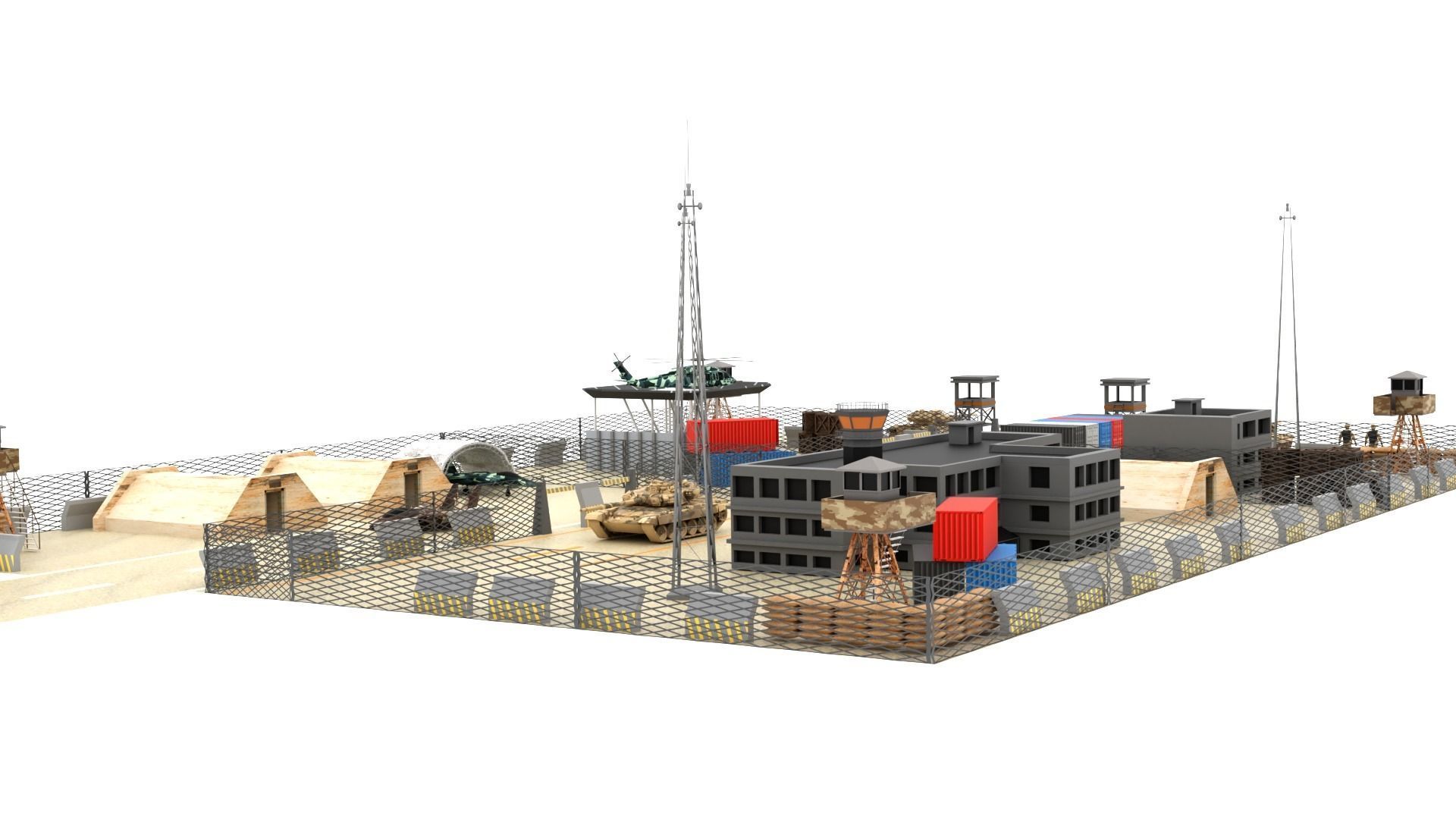 3D model Georgia Military Base VR / AR / low-poly | CGTrader