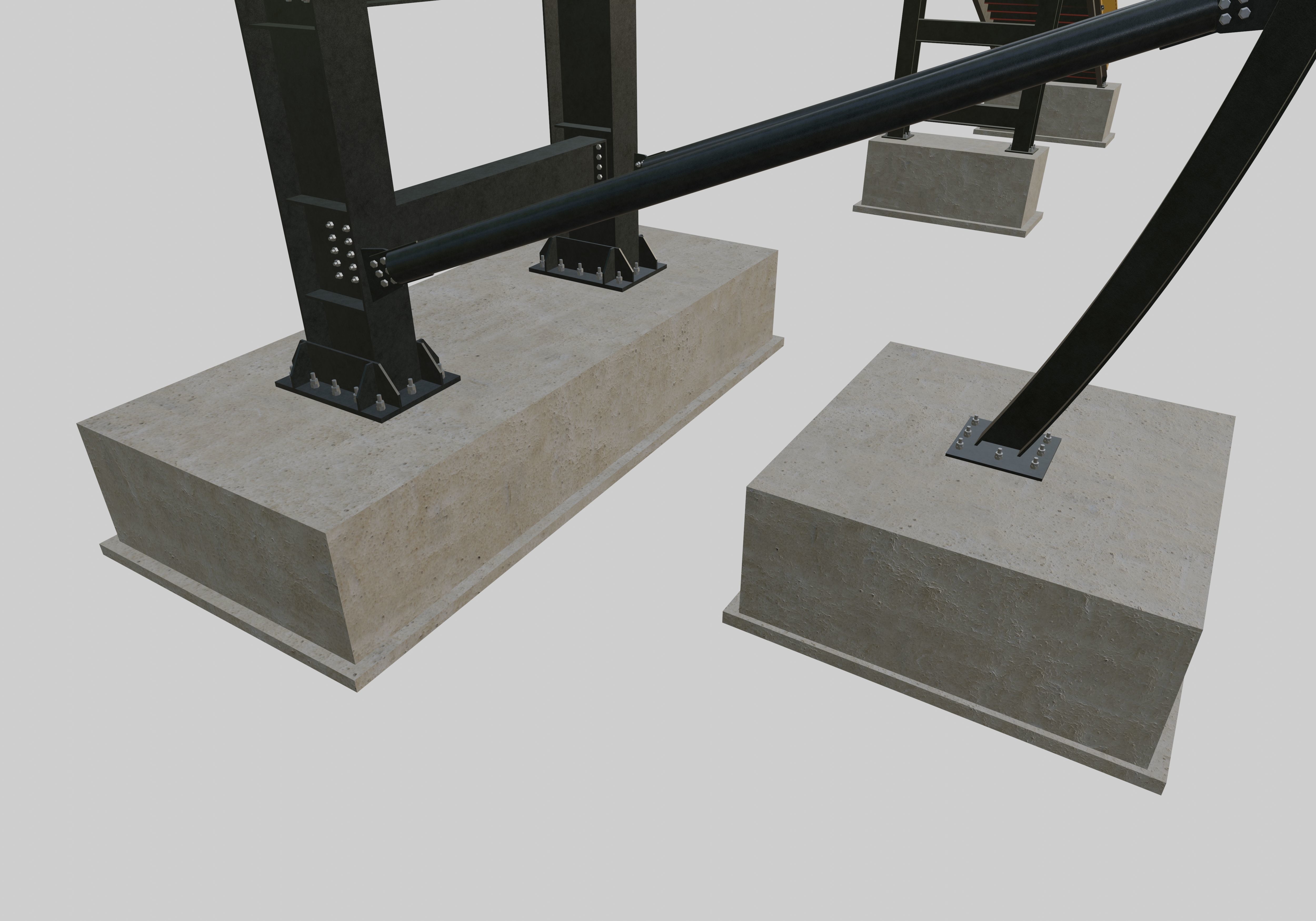 Steel Pedestrian Bridge - Flat Stair-Sailing Column Type-12 3D model ...