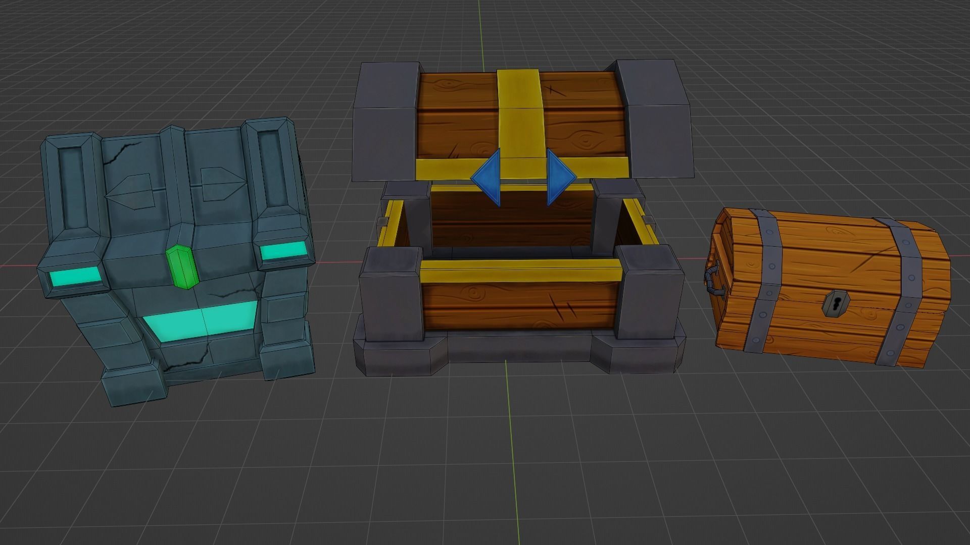 Cartoon Chests free VR / AR / low-poly 3D model animated rigged | CGTrader