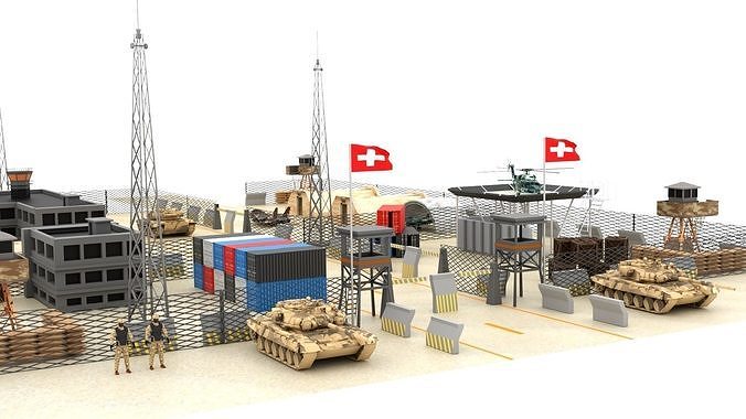 3D model Switzerland Military Base VR / AR / low-poly | CGTrader