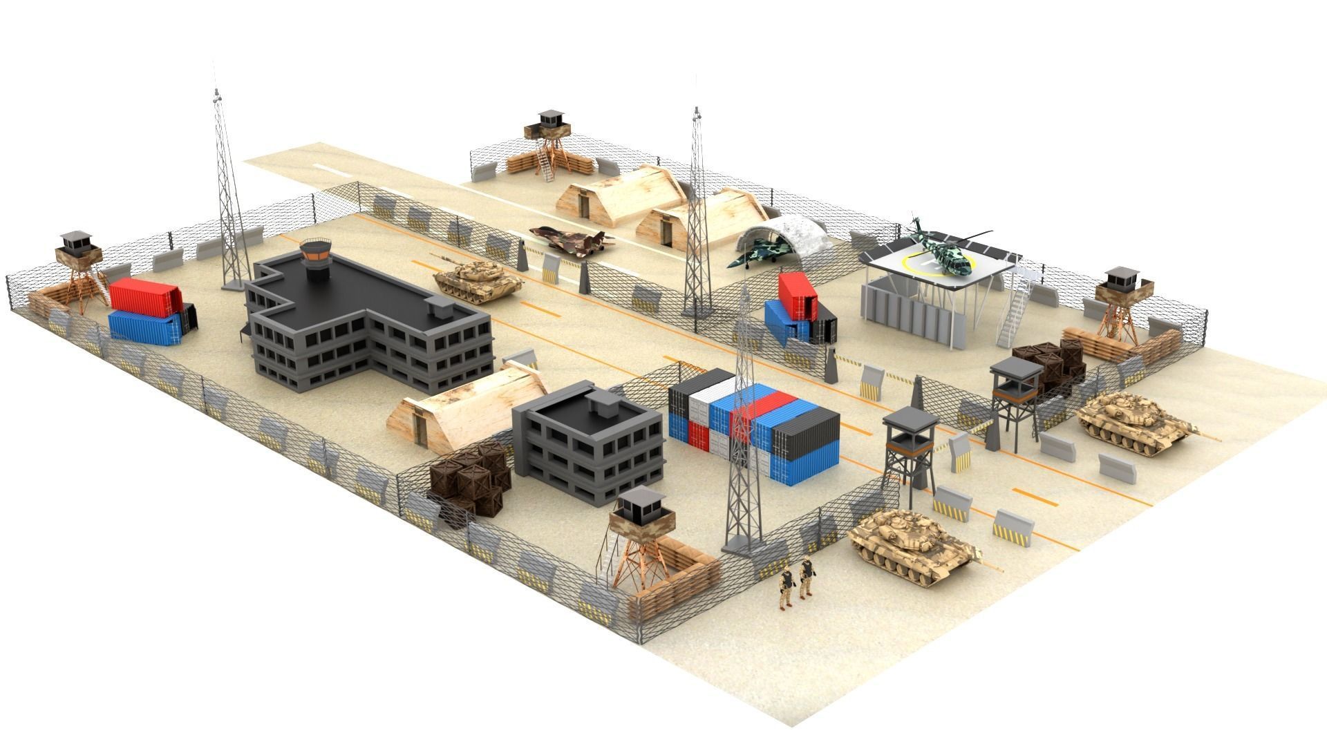 3D model Japan Military Base VR / AR / low-poly | CGTrader