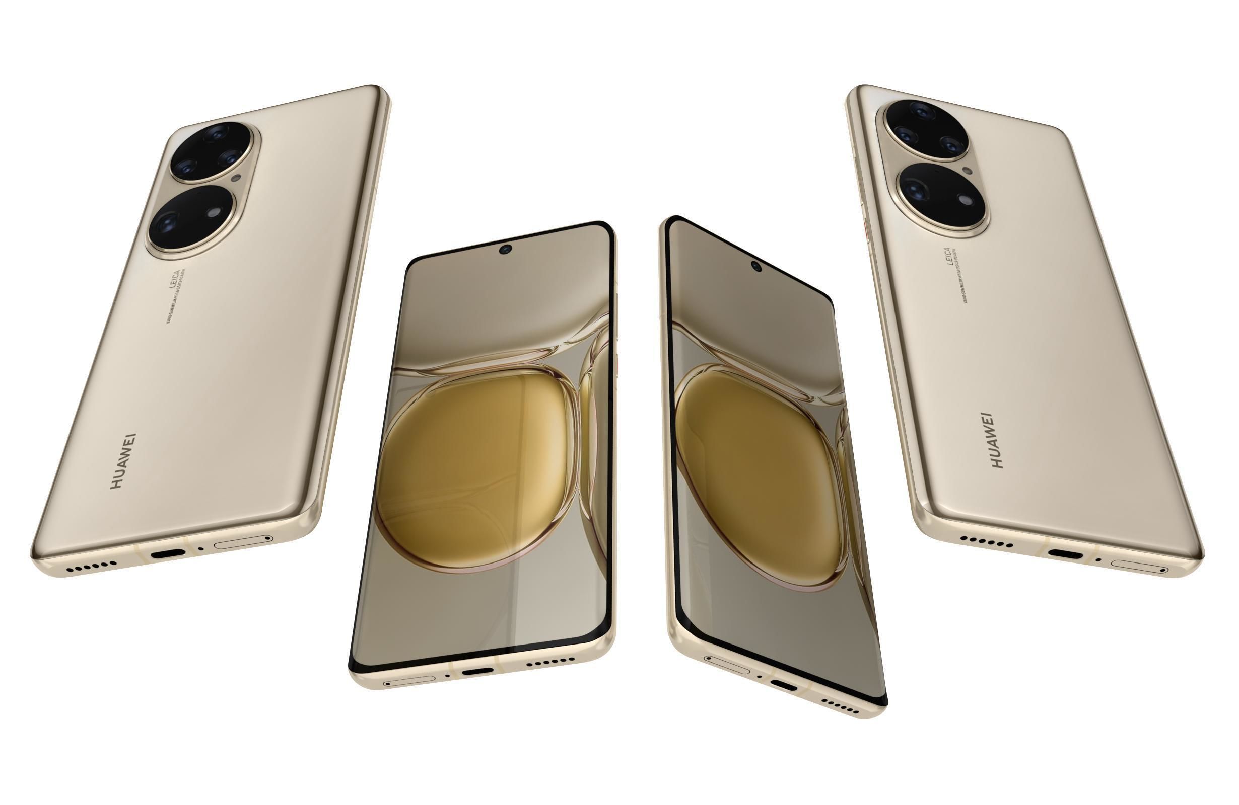 Huawei P50 Pro Cocoa Gold 3D model | CGTrader