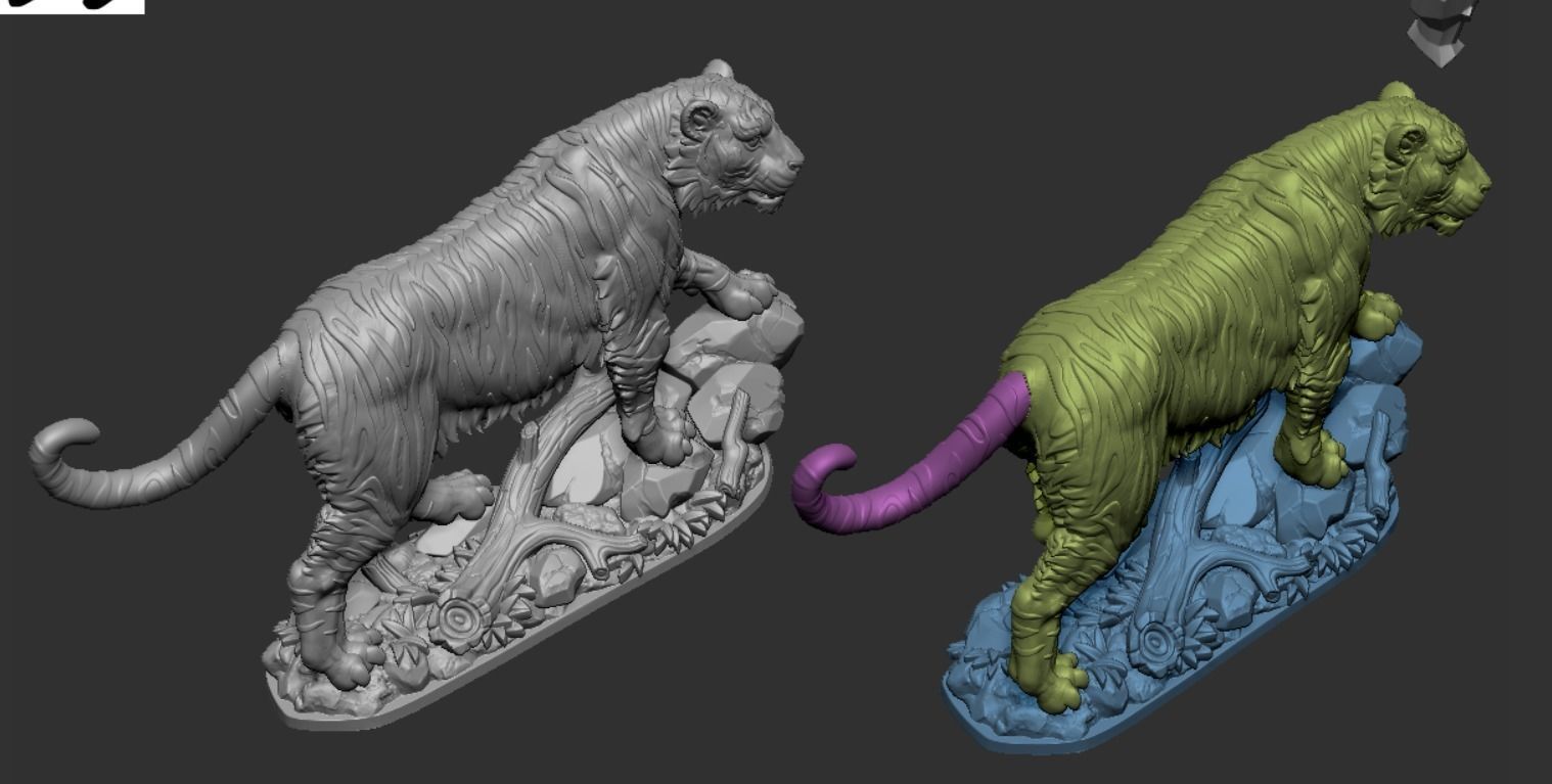 Tiger on rock 3D model 3D printable | CGTrader