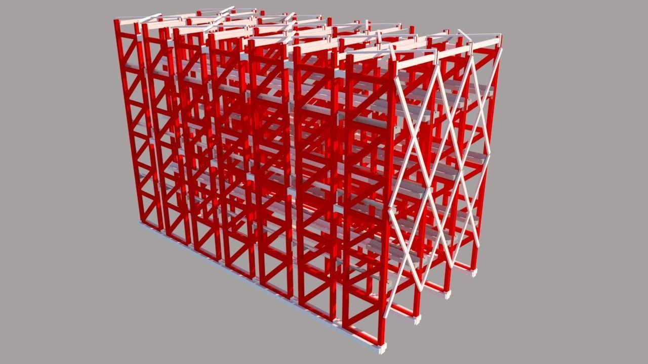 Drive in rack system 3D model | CGTrader