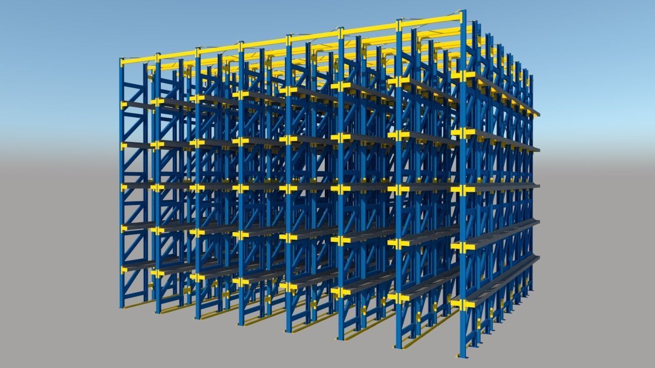 Drive in rack system 3D model | CGTrader