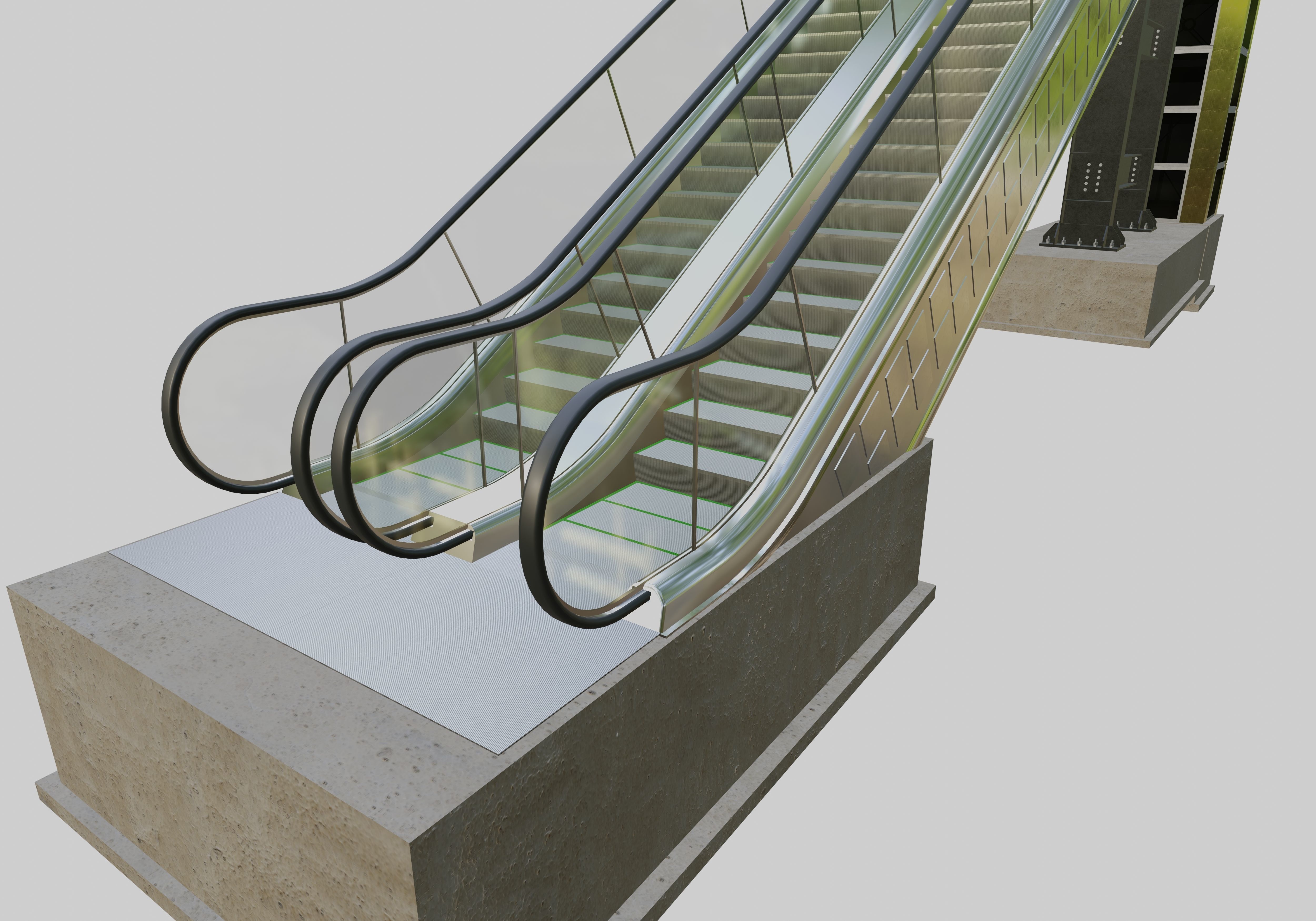 Steel Pedestrian Bridge-Elevator-Escalator-Straight Type-20 3D model ...