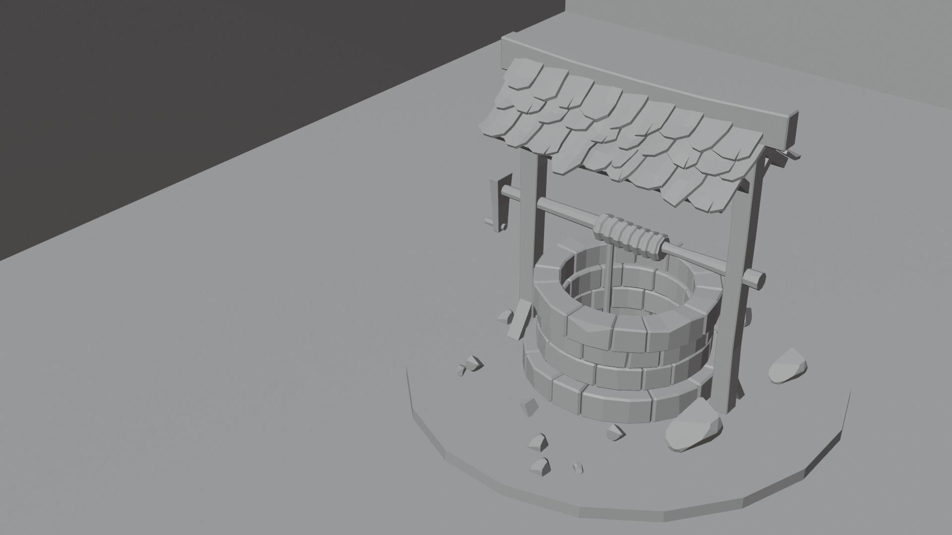 3D model Low Poly Well - Simple Well - Blender Well - Well Modelling VR ...