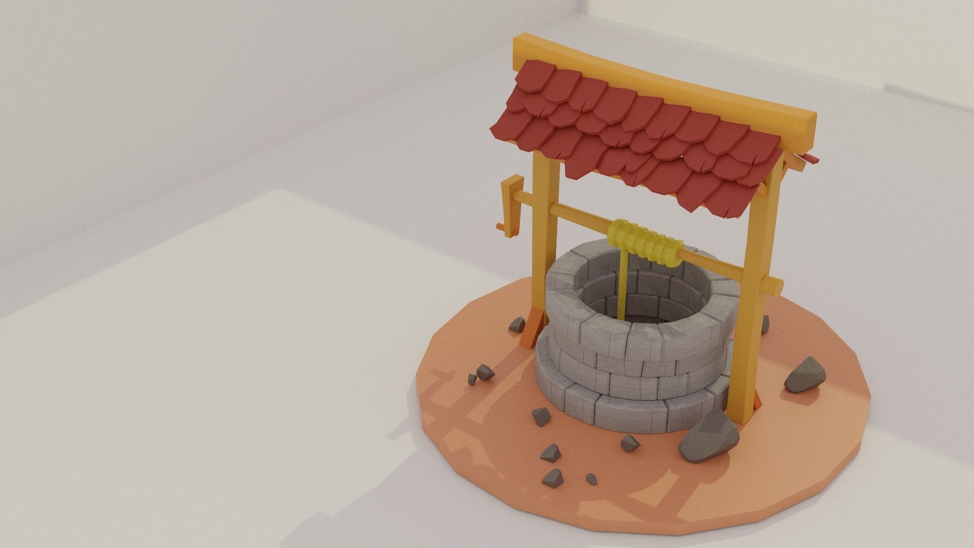 3D model Low Poly Well - Simple Well - Blender Well - Well Modelling VR / AR / low-poly | CGTrader
