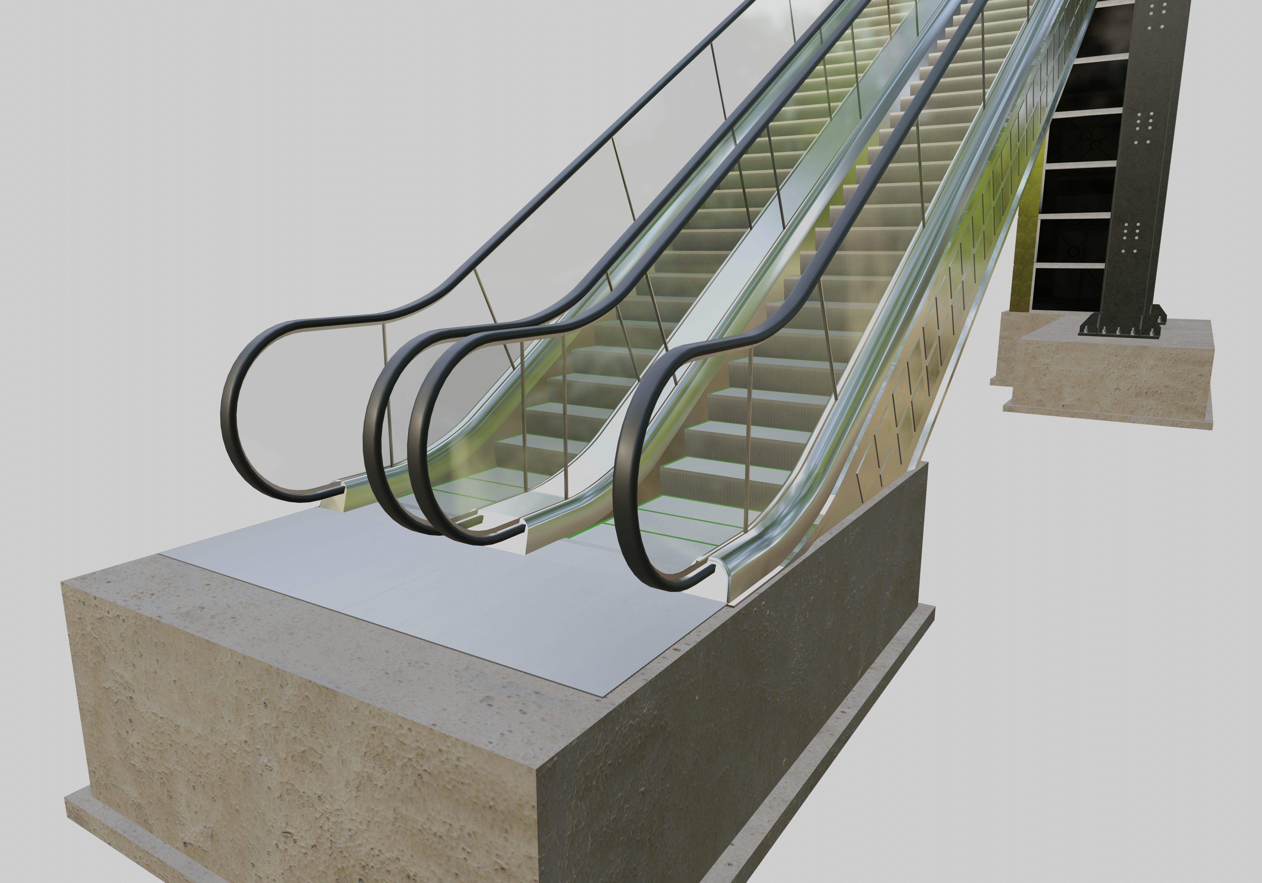 Steel Pedestrian Bridge-Elevator-Escalator-Truss Type-23 3D model ...