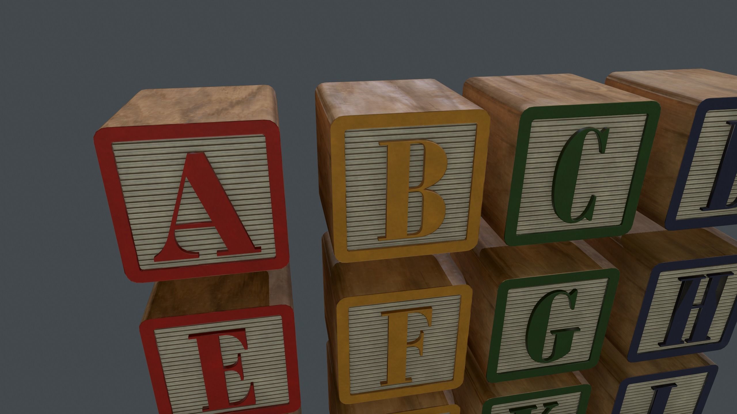Alphabet Blocks GameReady free VR / AR / low-poly 3D model | CGTrader