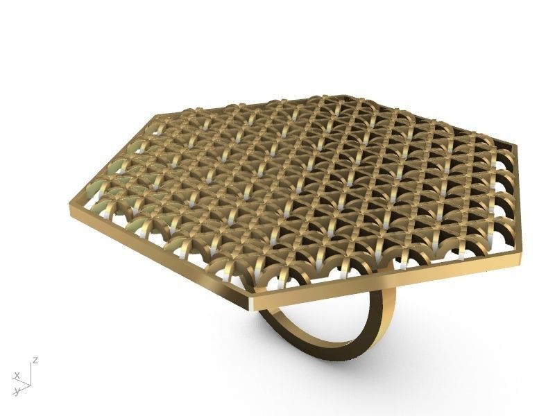 hexagon jali ring stl verified 3D model 3D printable | CGTrader