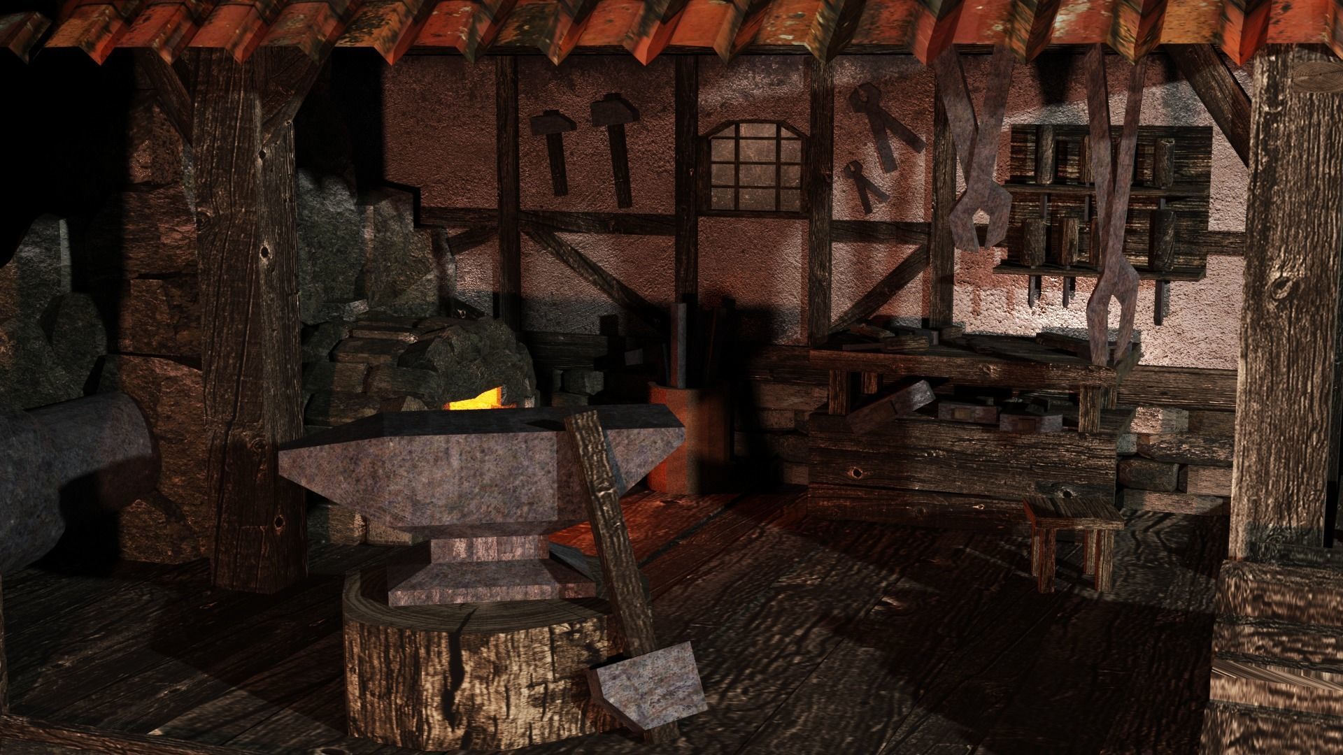 3D model medieval forge VR / AR / low-poly | CGTrader