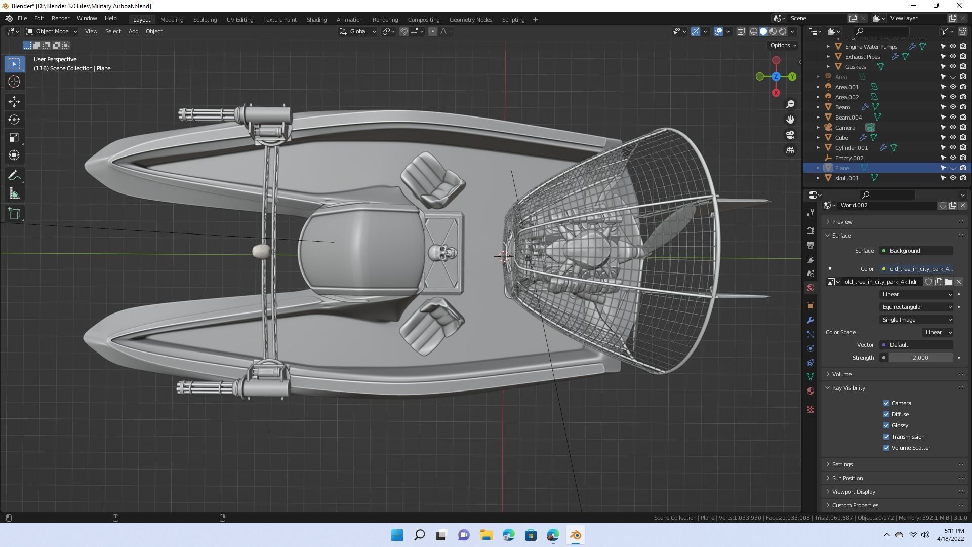 Futuristic Military Airboat 3D model | CGTrader