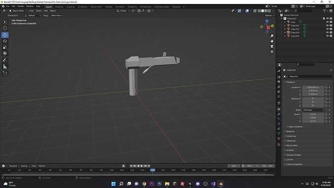 simple Pistol free 3D model | CGTrader