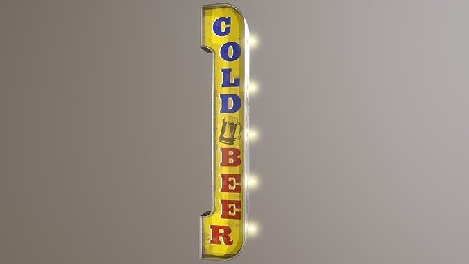 3D model The COLD BEER sign VR / AR / low-poly | CGTrader