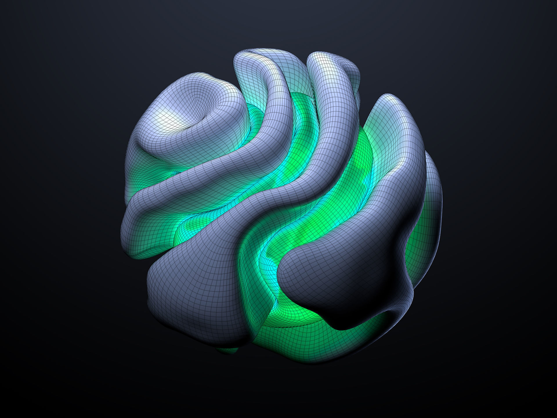 Abstract Organic Alien Geometric Shape in Clean Design 3D Model 3D ...