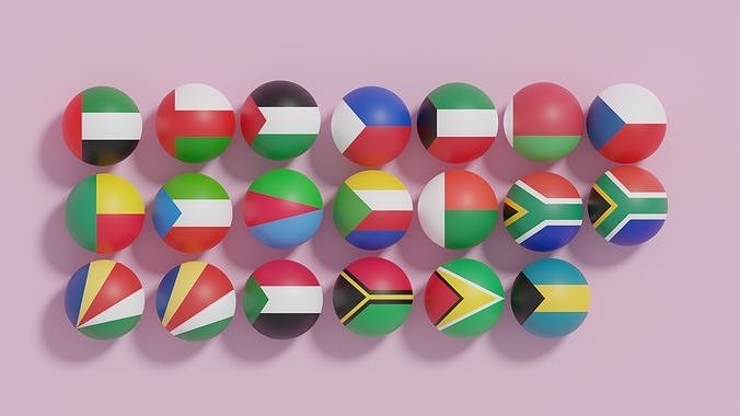 3D model Flag of Ball Collection 7 VR / AR / low-poly | CGTrader