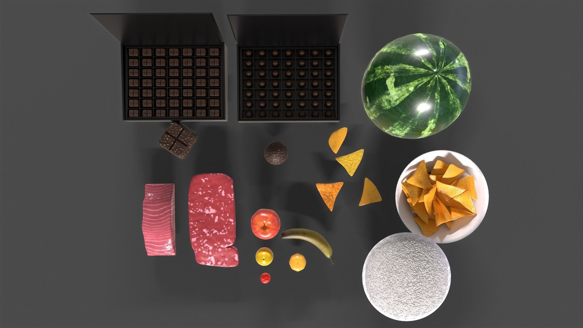 3D model Vegetable Foods Meats and Others Collection VR / AR / low-poly ...