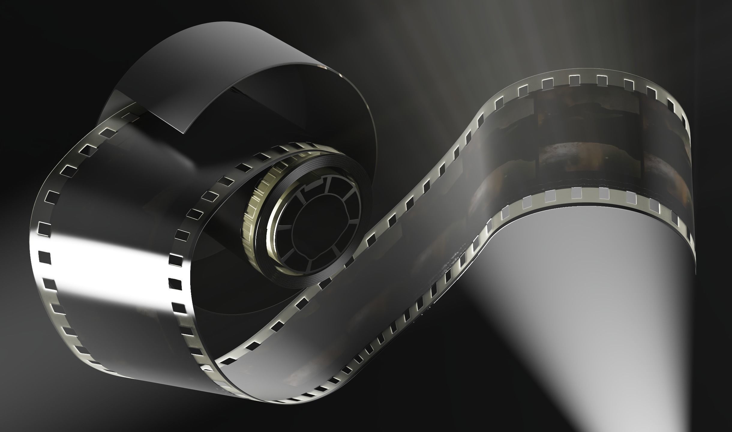 Film roll rig - CinemaScope Anamorphic 4-perforation 3D model rigged ...