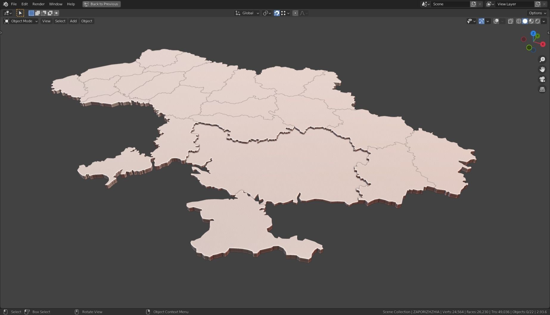 3D model UKRAINE POLITICAL MAP LAYOUT VR / AR / low-poly | CGTrader
