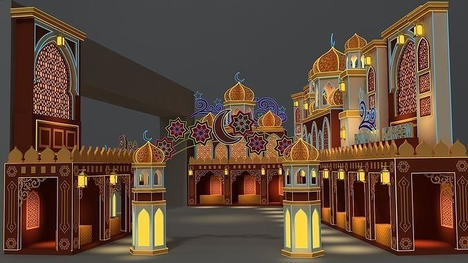 Arabic theme market design 3D model | CGTrader