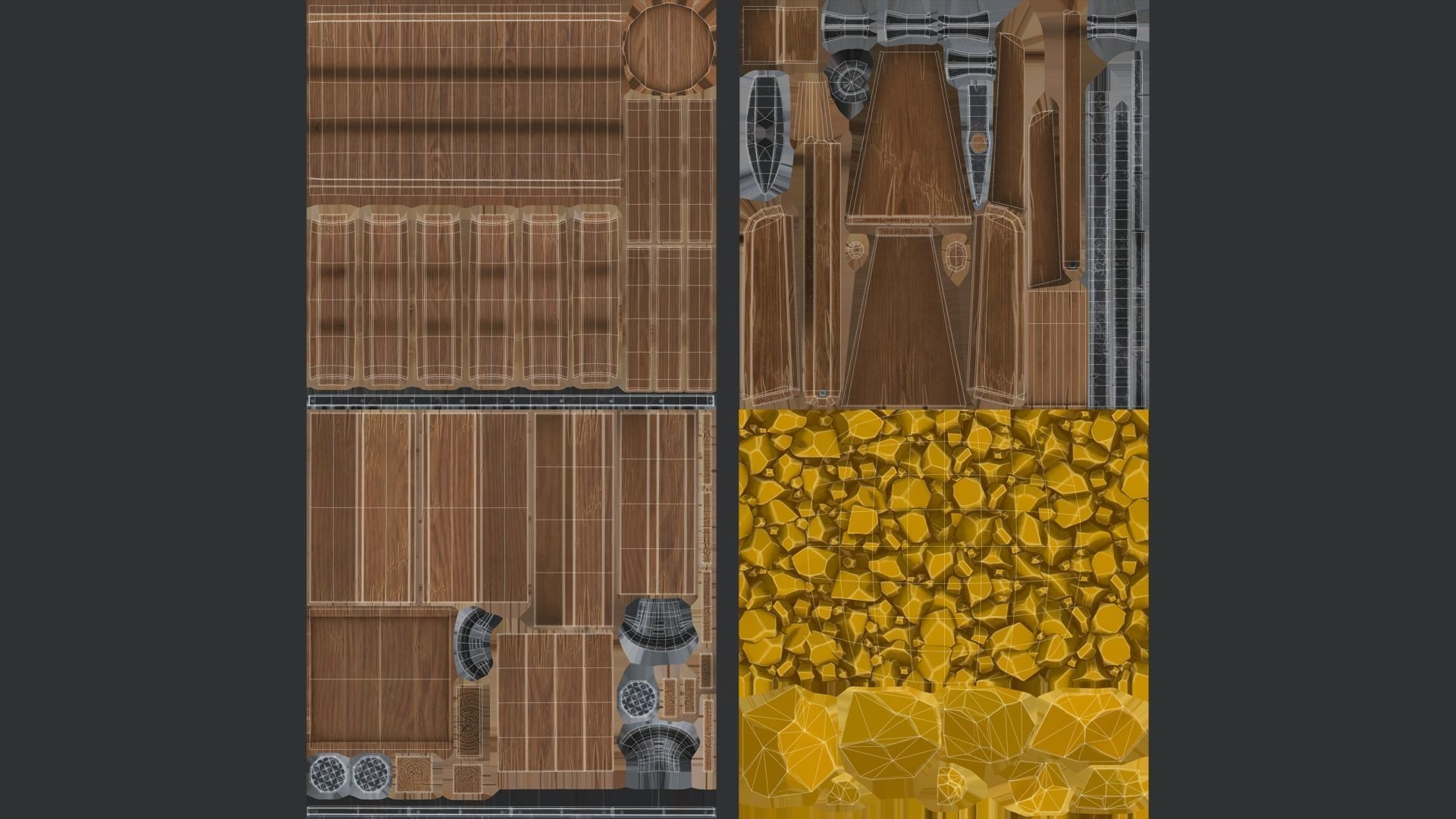 3D model Stylized gold crates and cart VR / AR / low-poly | CGTrader