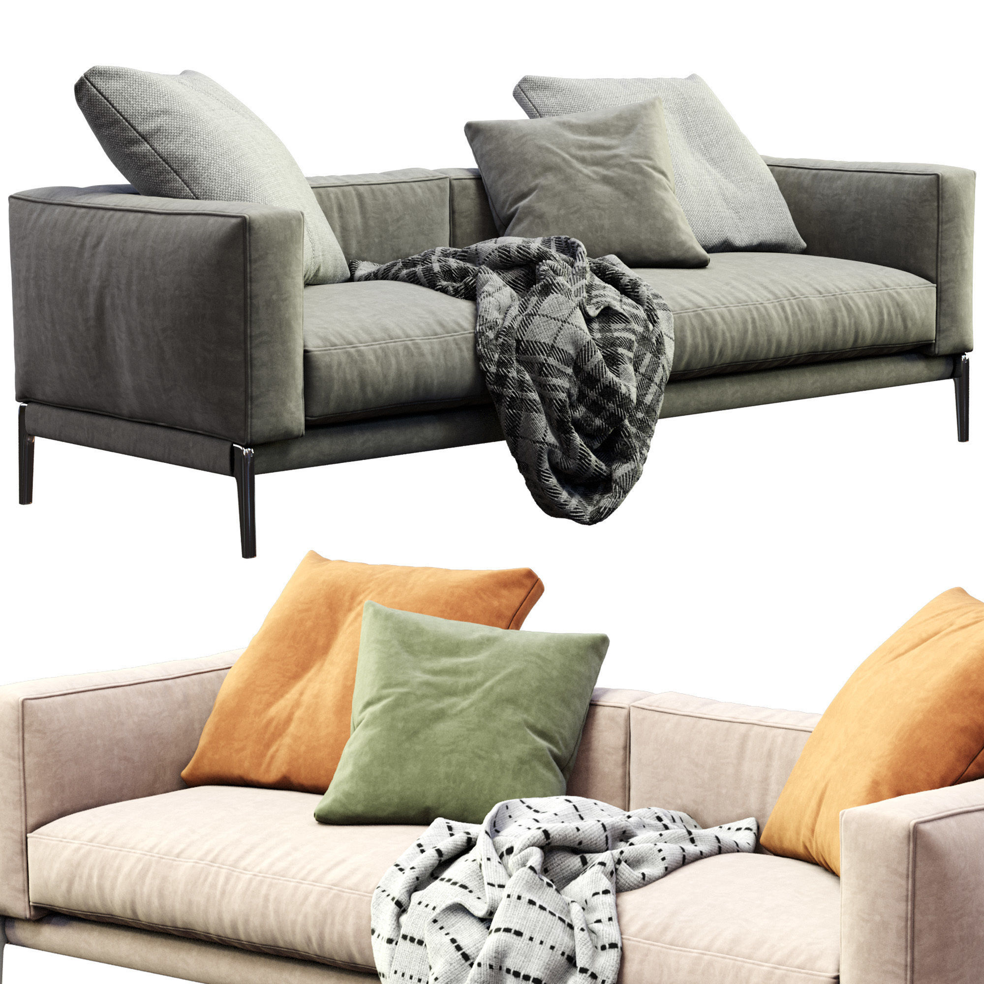 Sofa Romeo By Flexform 3D model | CGTrader