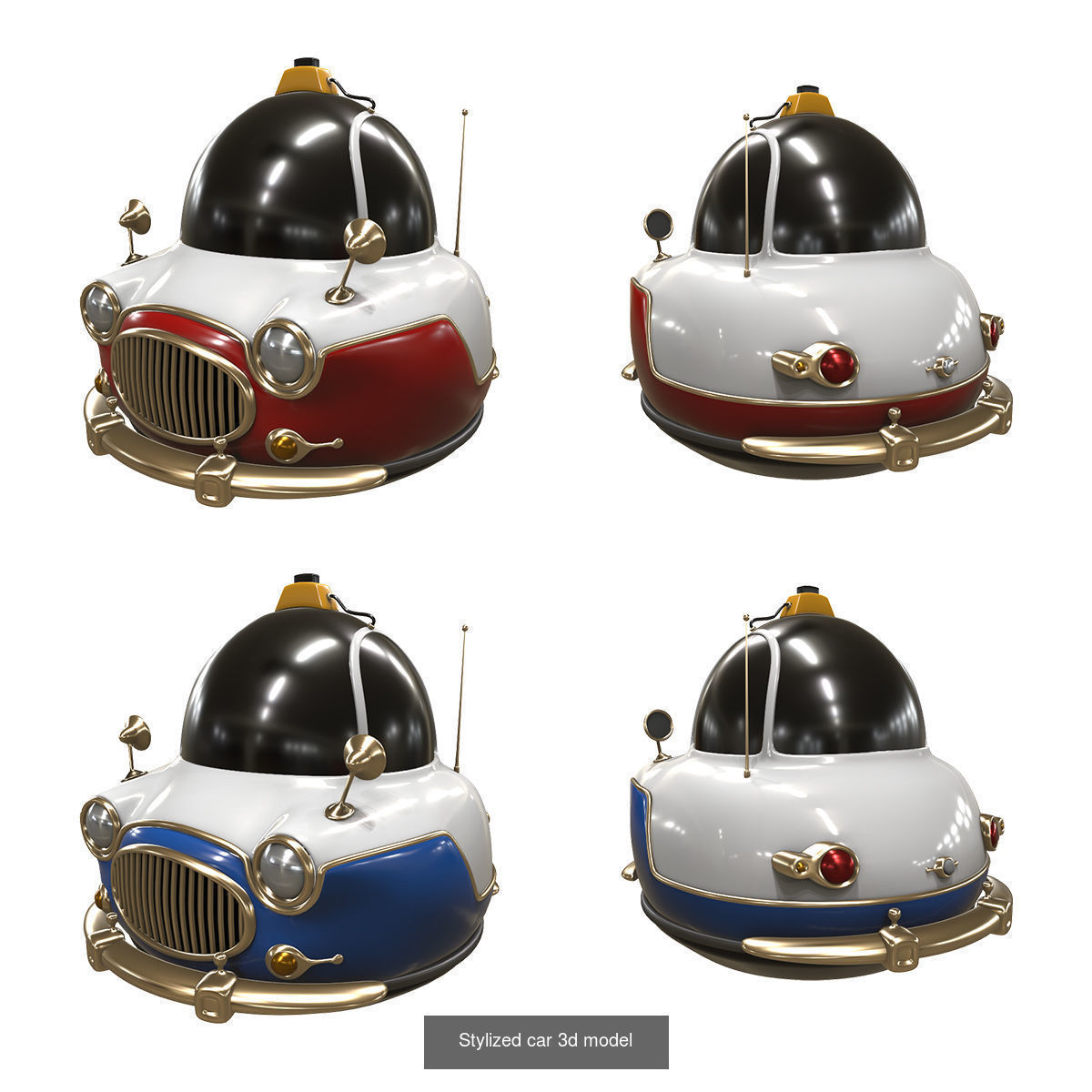 3D Model Collection Stylized car 3d model pack VR / AR / low-poly ...