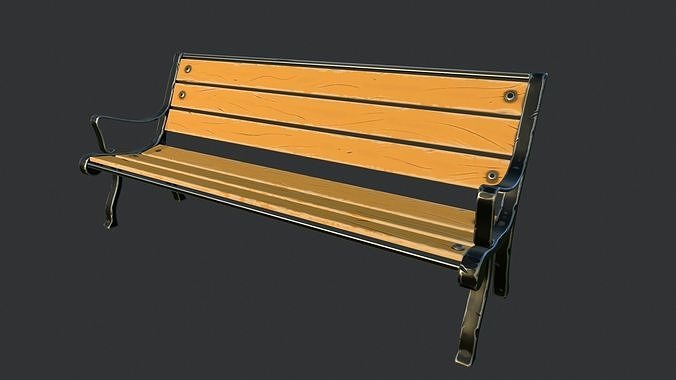 3D model Wood bench semi realistic VR / AR / low-poly | CGTrader