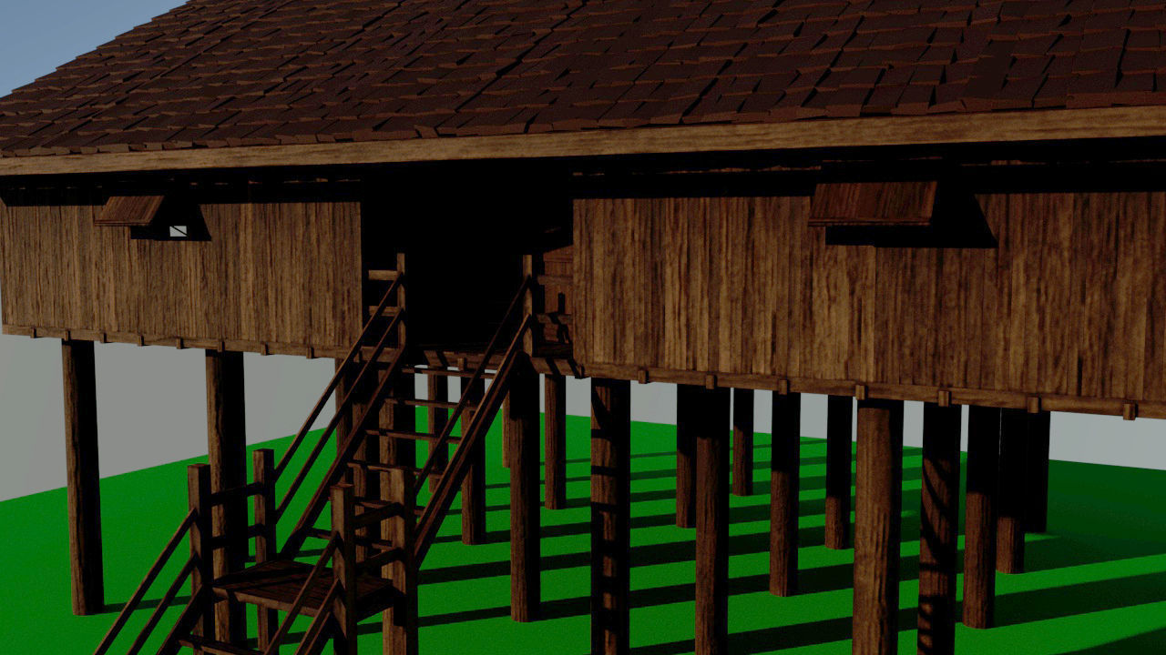 Hut - Dayak Long House 3D model 3D printable | CGTrader