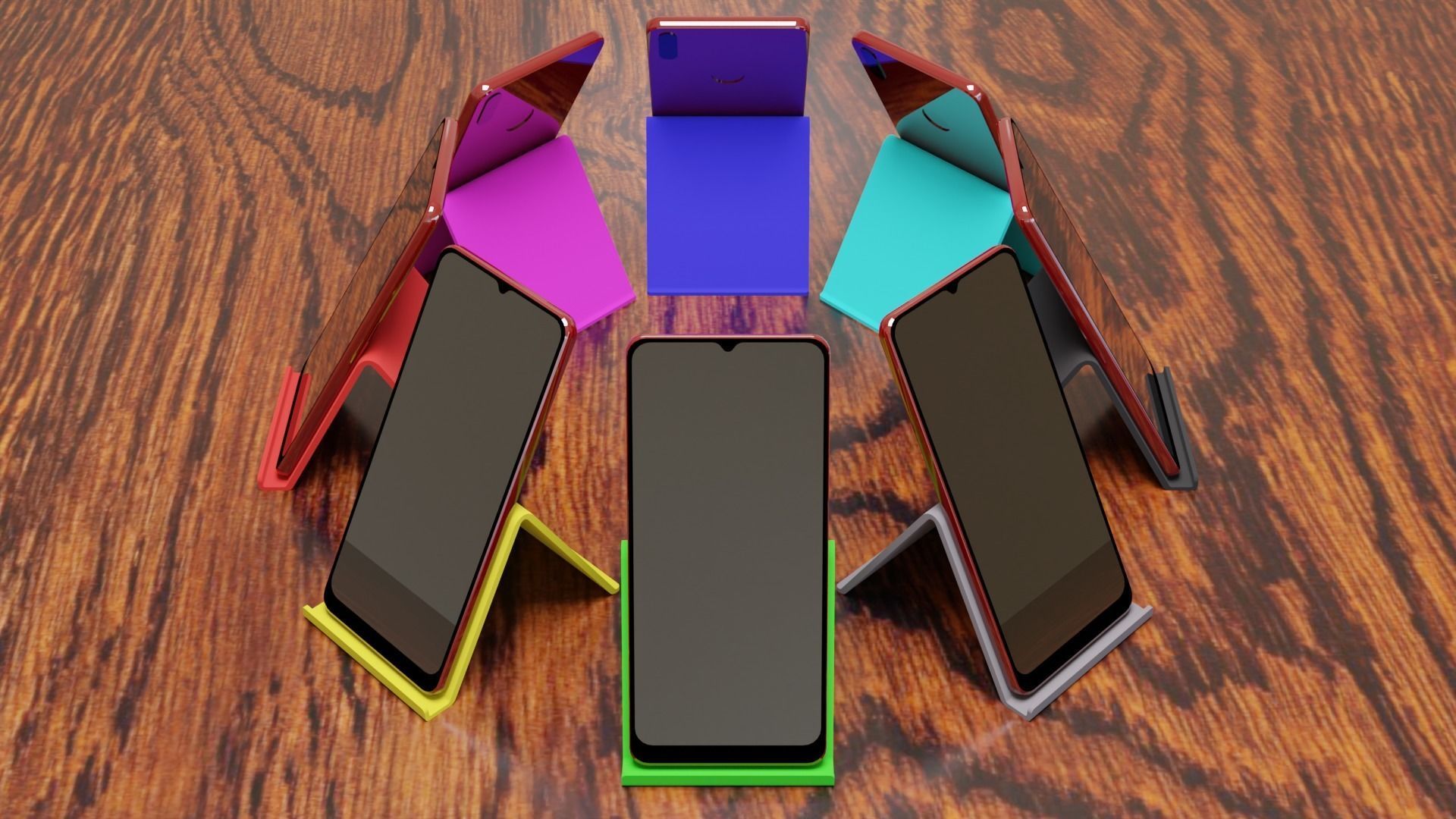 SimpleCellPhoneHolder box on wooden table free 3D model 3D printable ...