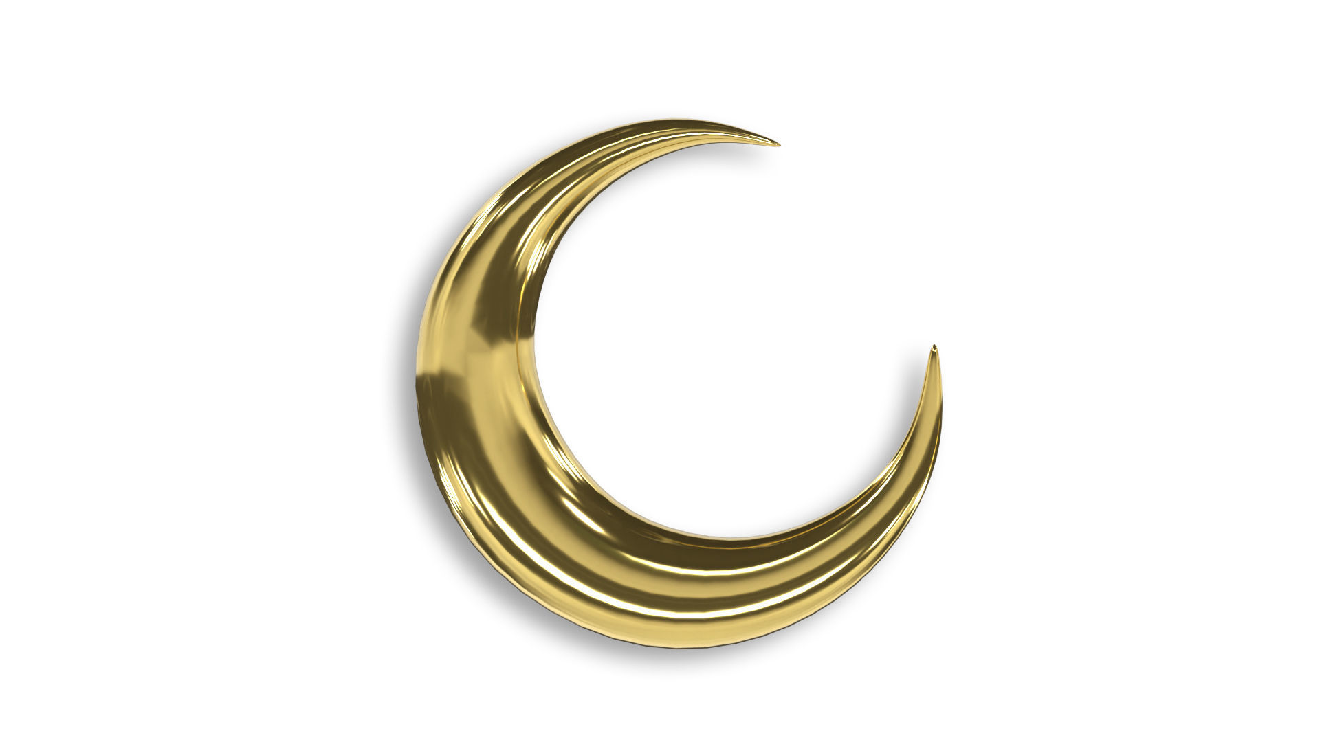 crescent moon gold 3D model | CGTrader