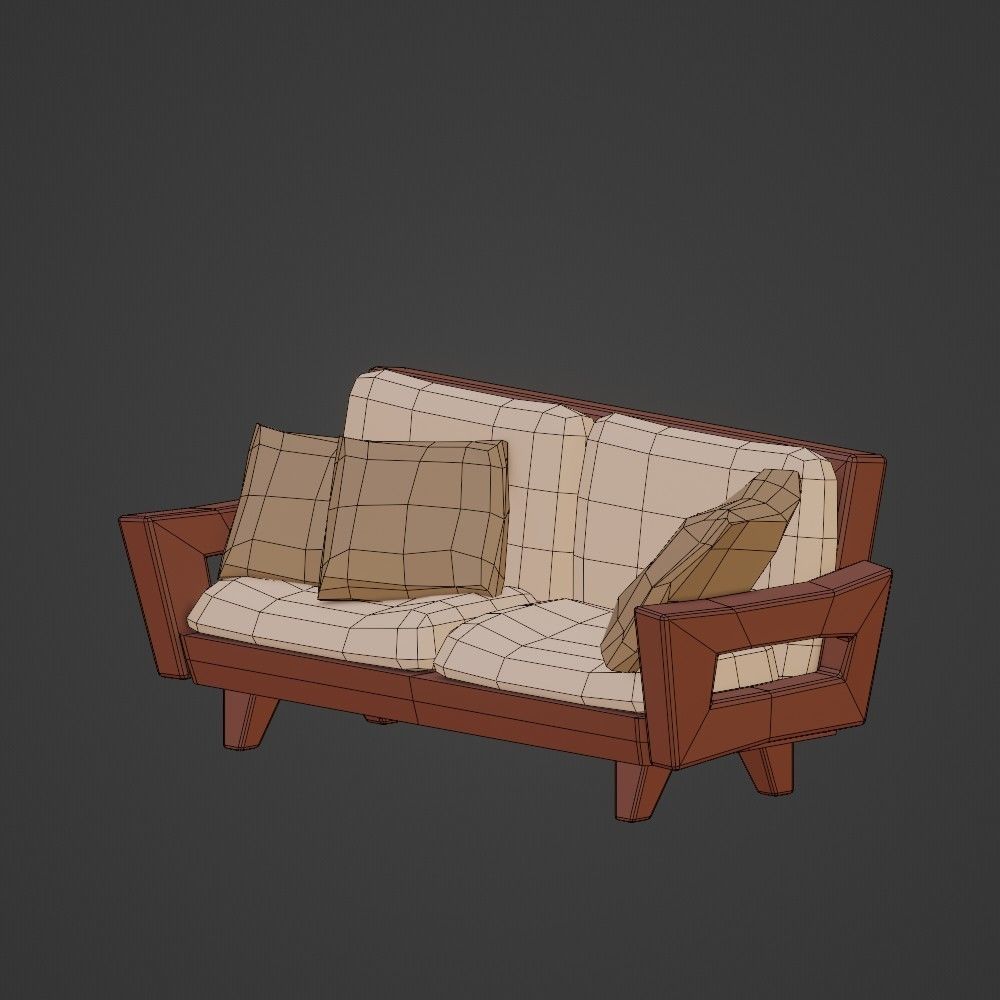 3D model lowpoly sofa VR / AR / low-poly | CGTrader