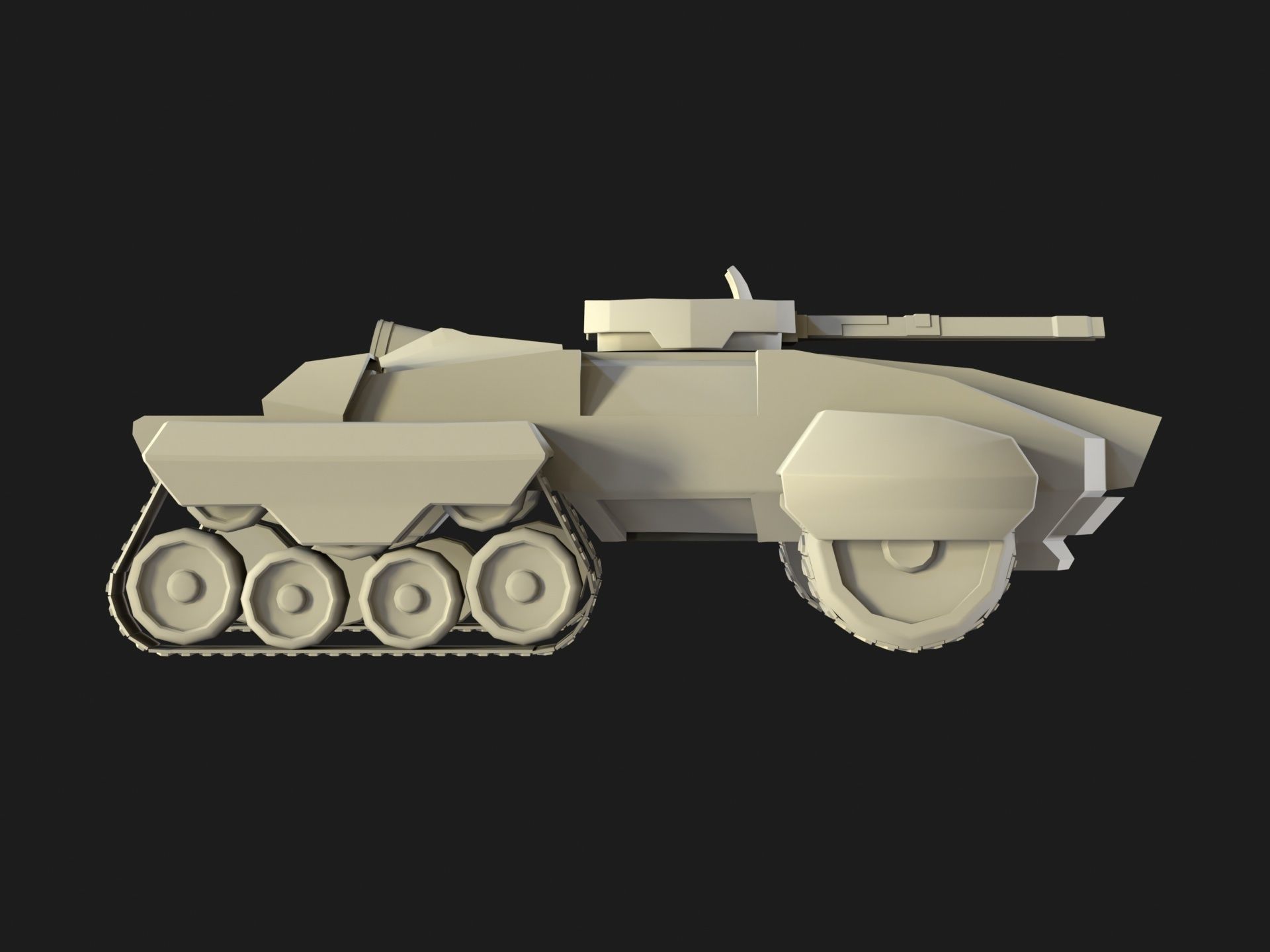 3D model Futuristic Tank Truck SUV Machinery Low Poly 3D Model VR / AR ...